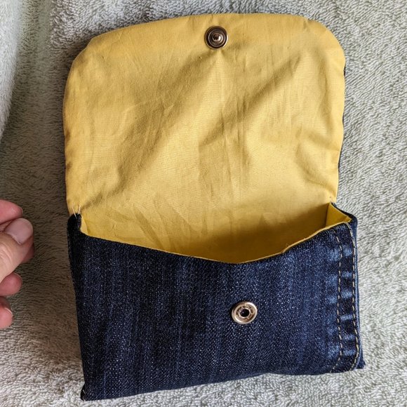 Hand Crafted | Bags | Handmade Denim Pouch Luggage Tag Purse Set 3 ...